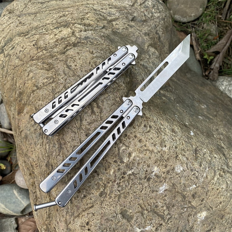 Blunt Blade Stainless Steel Balisong Butterfly Knife Trainer – Leones ...