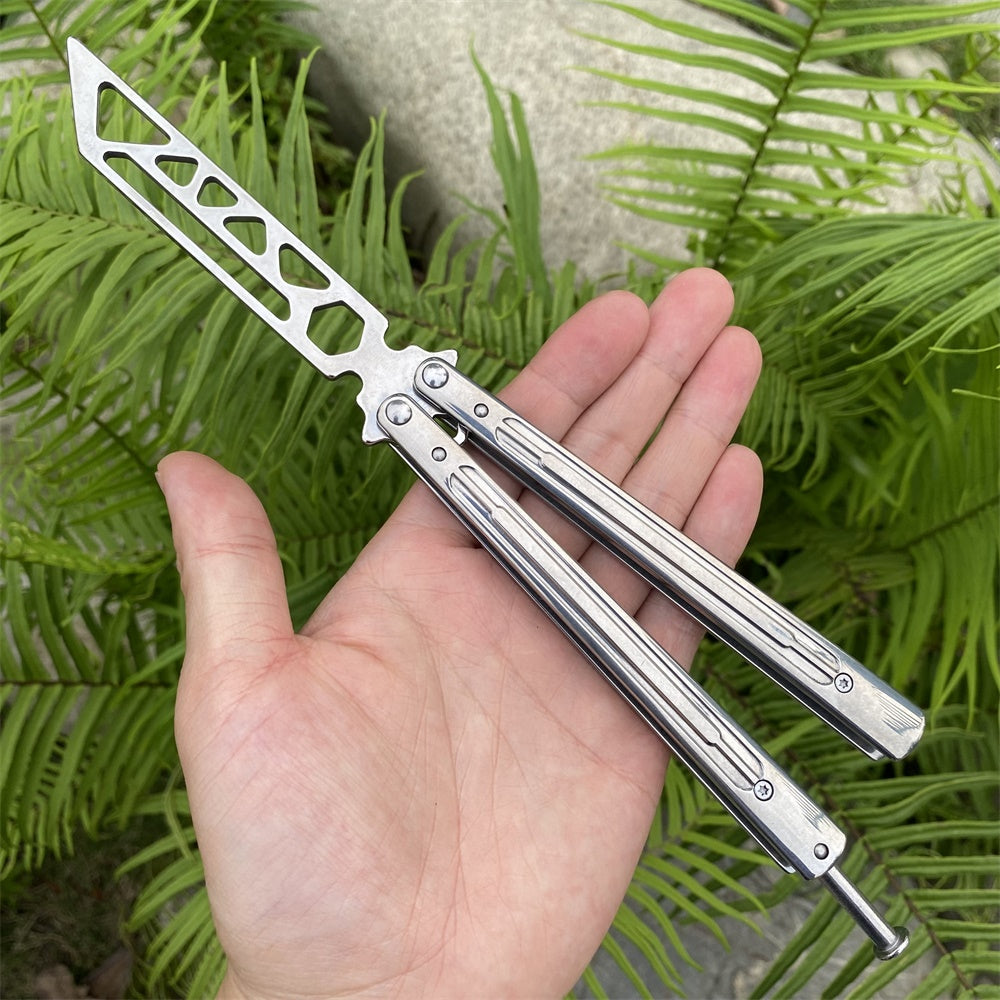 Stainless Steel Sword Comb Head Blunt Blade Balisong Butterfly Knife ...