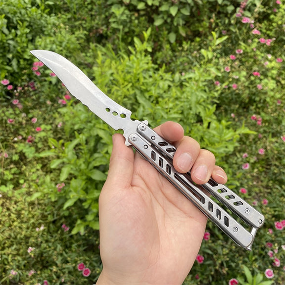 Blunt Blade Stainless Steel Balisong Butterfly Knife Trainer – Leones ...