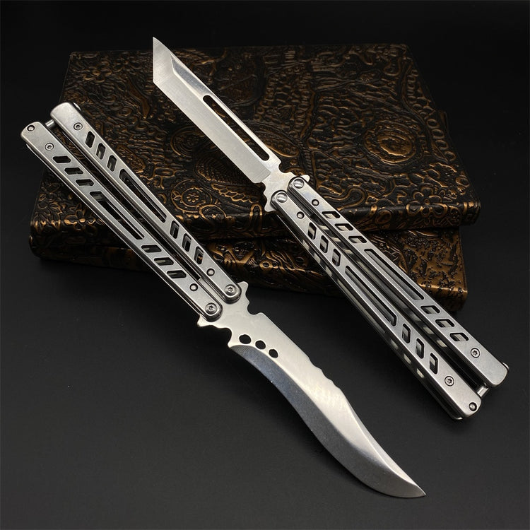 Blunt Blade Stainless Steel Balisong Butterfly Knife Trainer – Leones ...