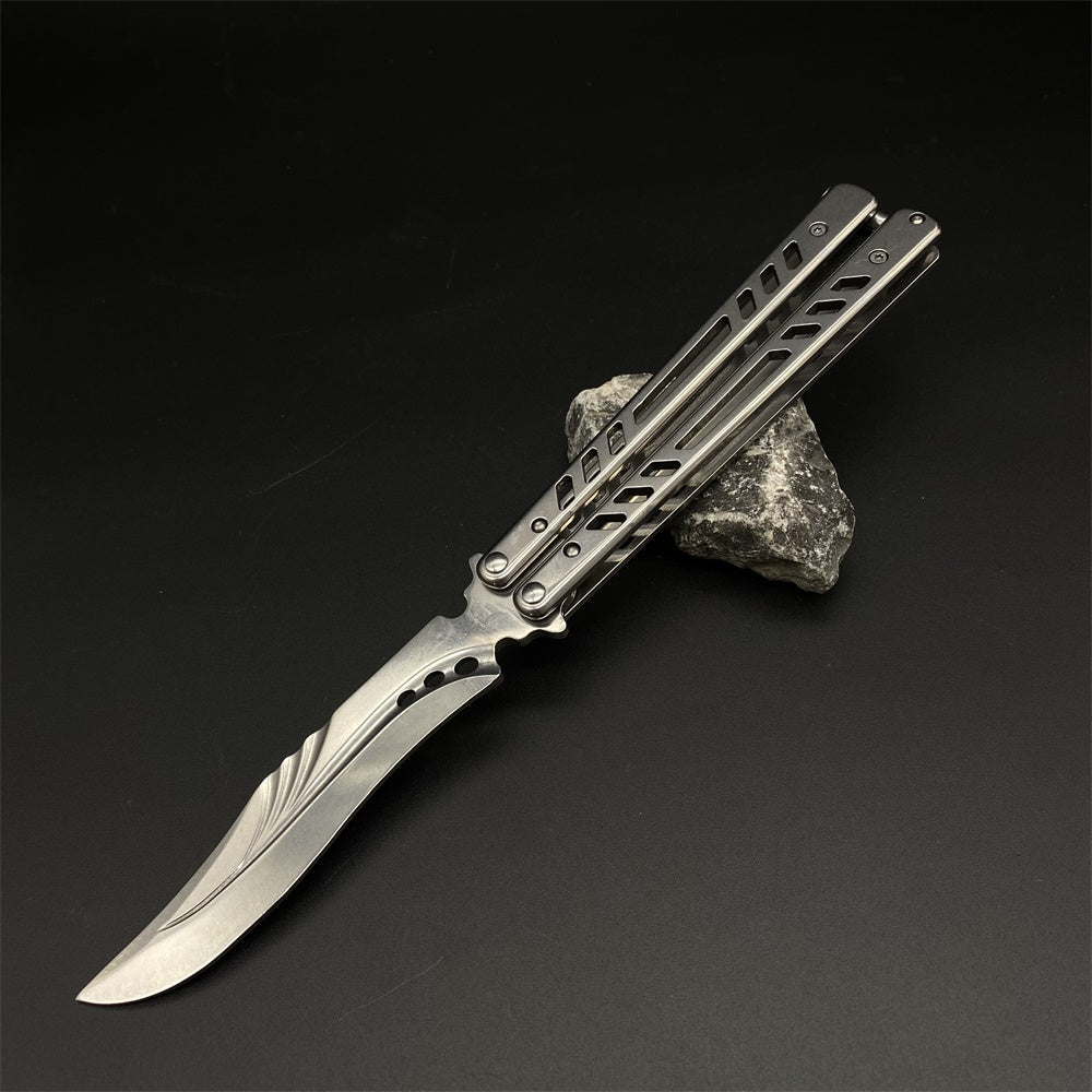Blunt Blade Stainless Steel Balisong Butterfly Knife Trainer – Leones ...
