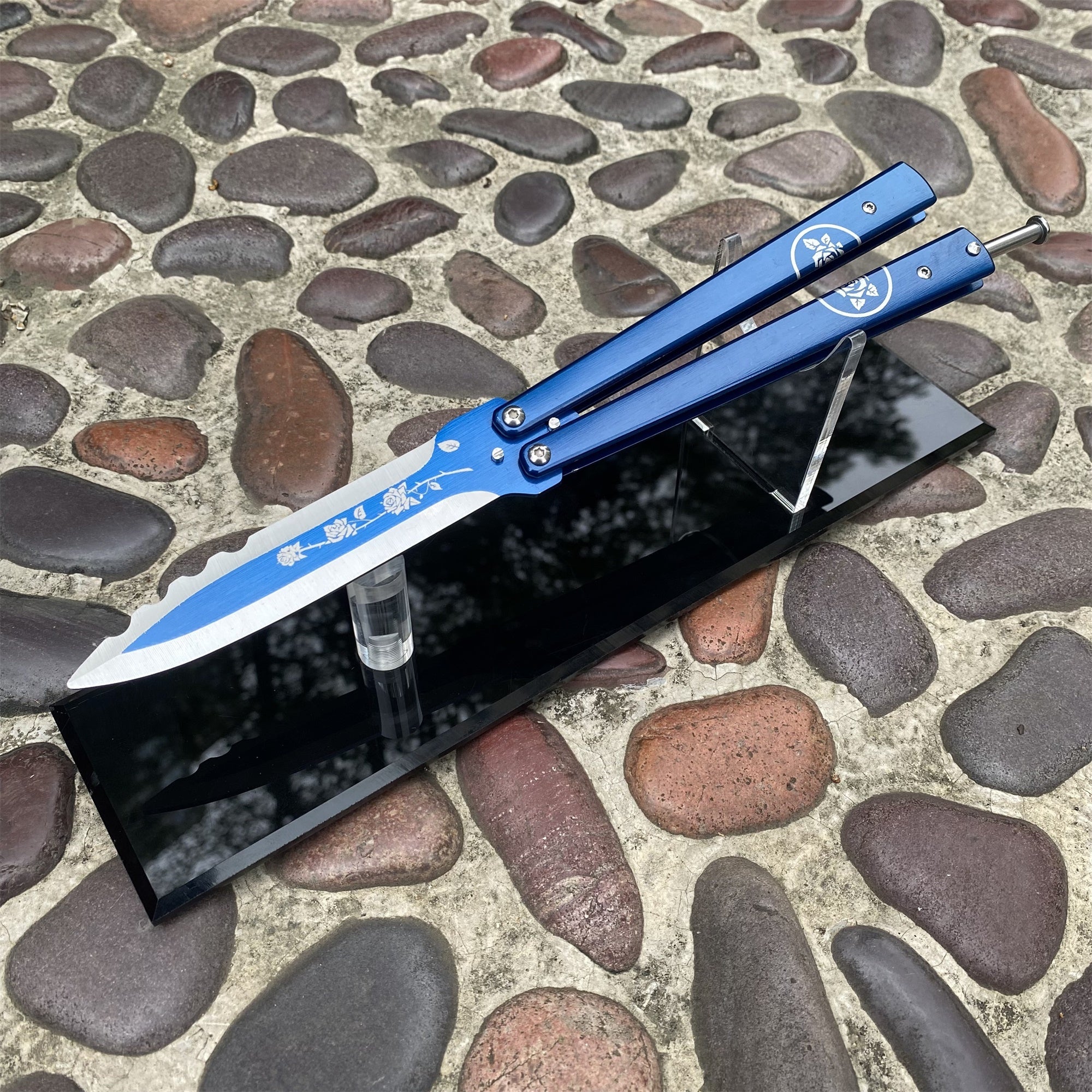 TF2 Black Rose Balisong Black Rose Butterfly Knife Replica IRL – Leones ...