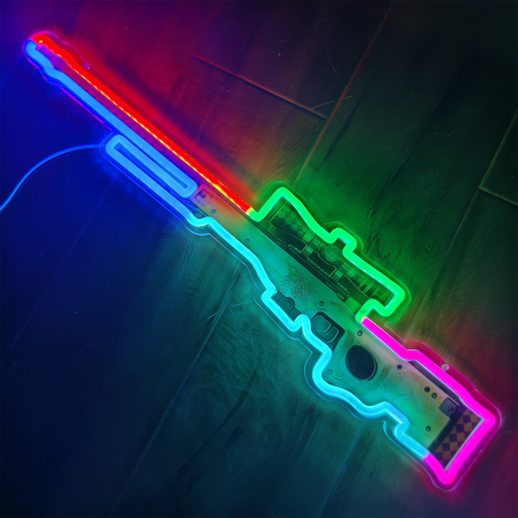 AWP Dragon Lore Sniper Gun Neon Lamp Wall Decor – Leones Marvelous Items