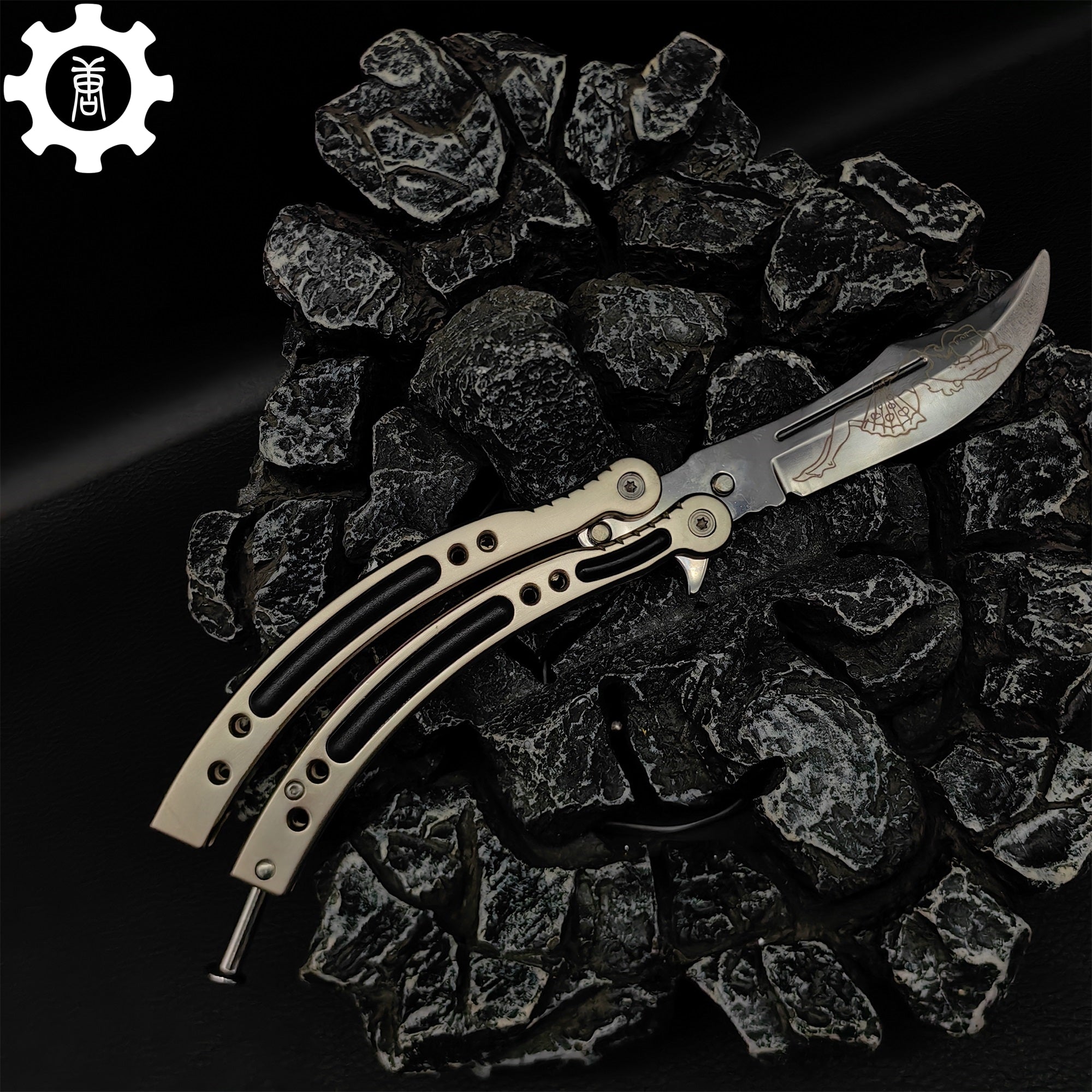 Brown Chrome Butterfly Knife Game Metal Balisong – Leones Marvelous Items