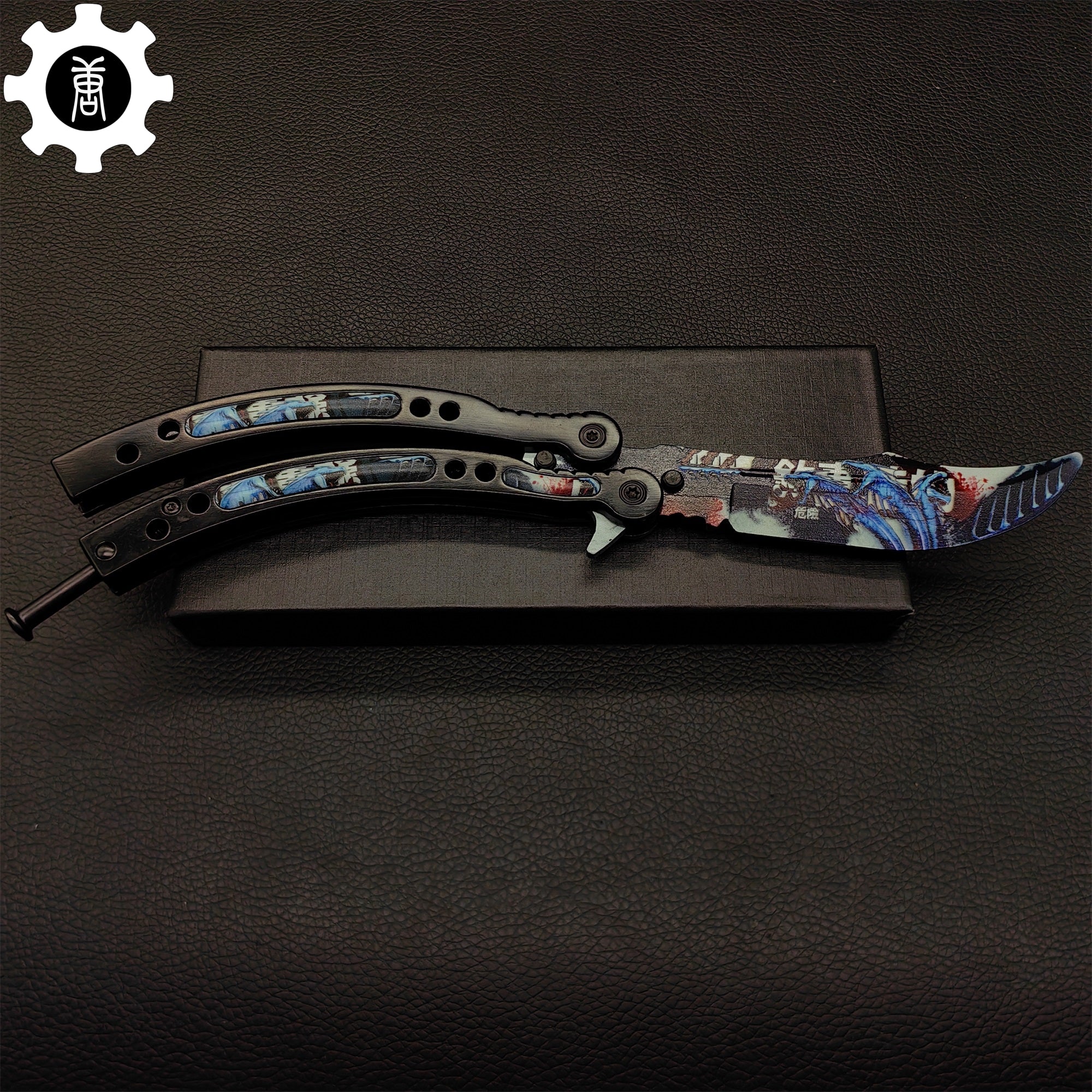 Game Butterfly Knife Nightmare Pattern Metal Balisong – Leones ...