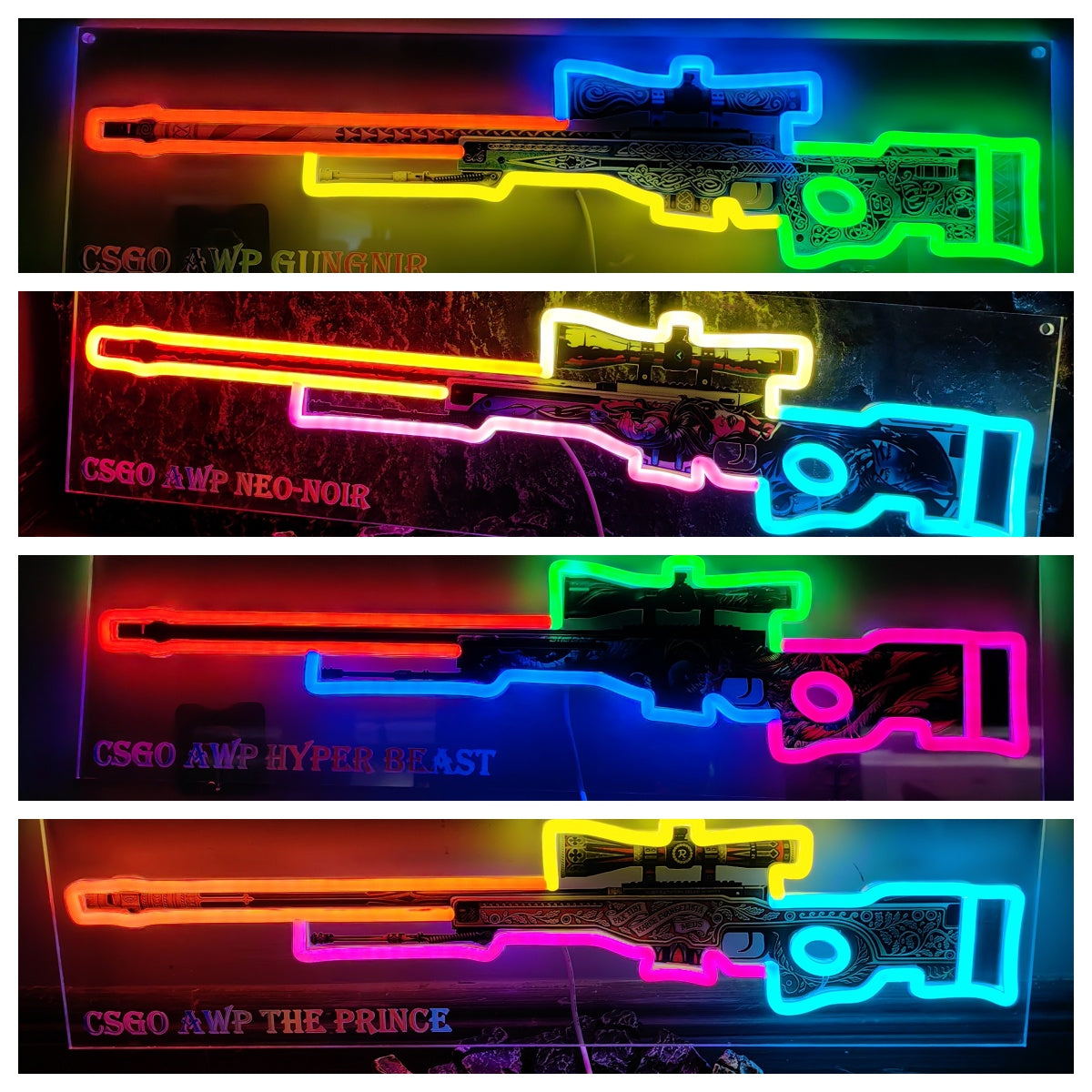 AWP Dragon Lore Sniper Gun Neon Lamp Wall Decor – Leones Marvelous Items