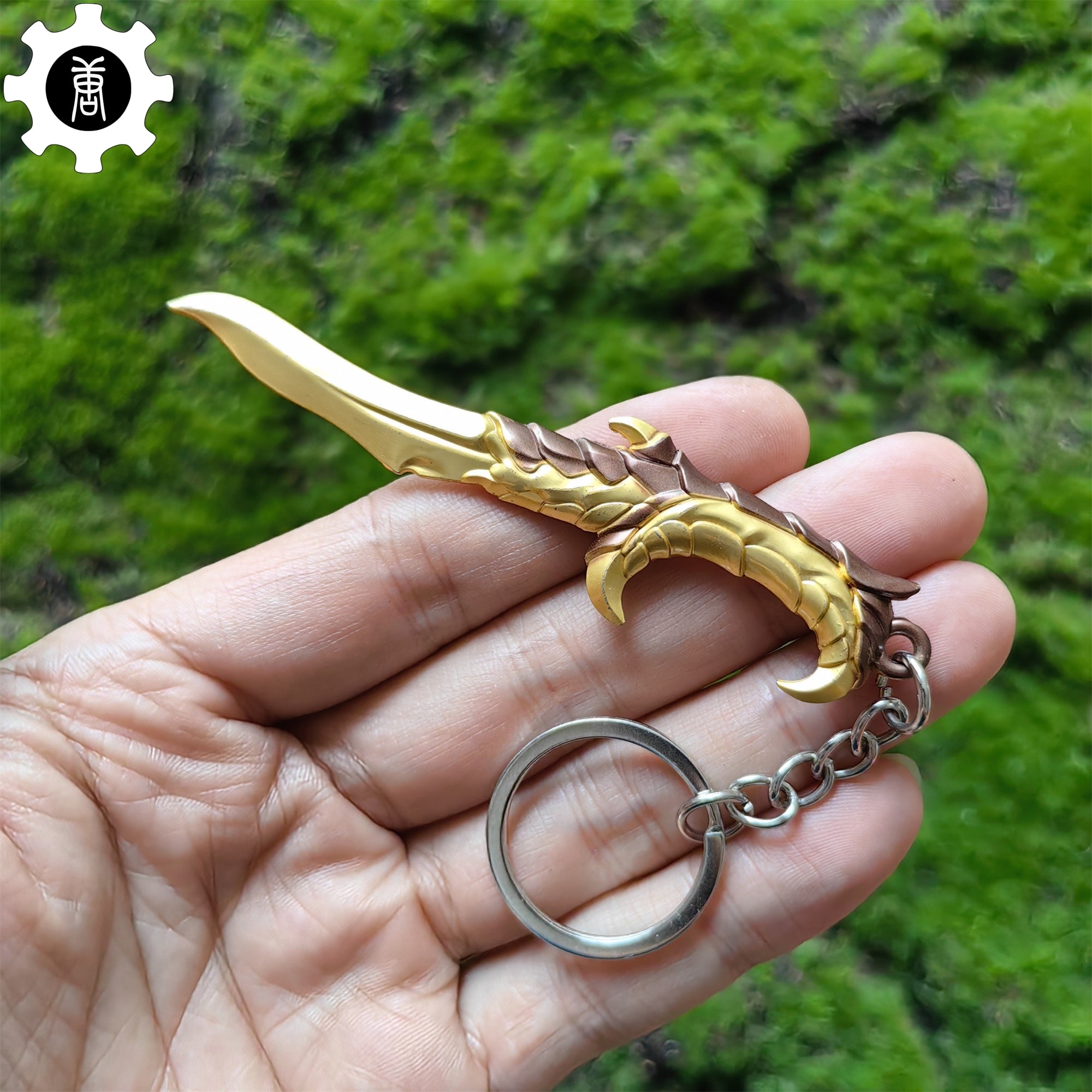 Golden Elderflame Dagger Metal Keychain – Leones Marvelous Items
