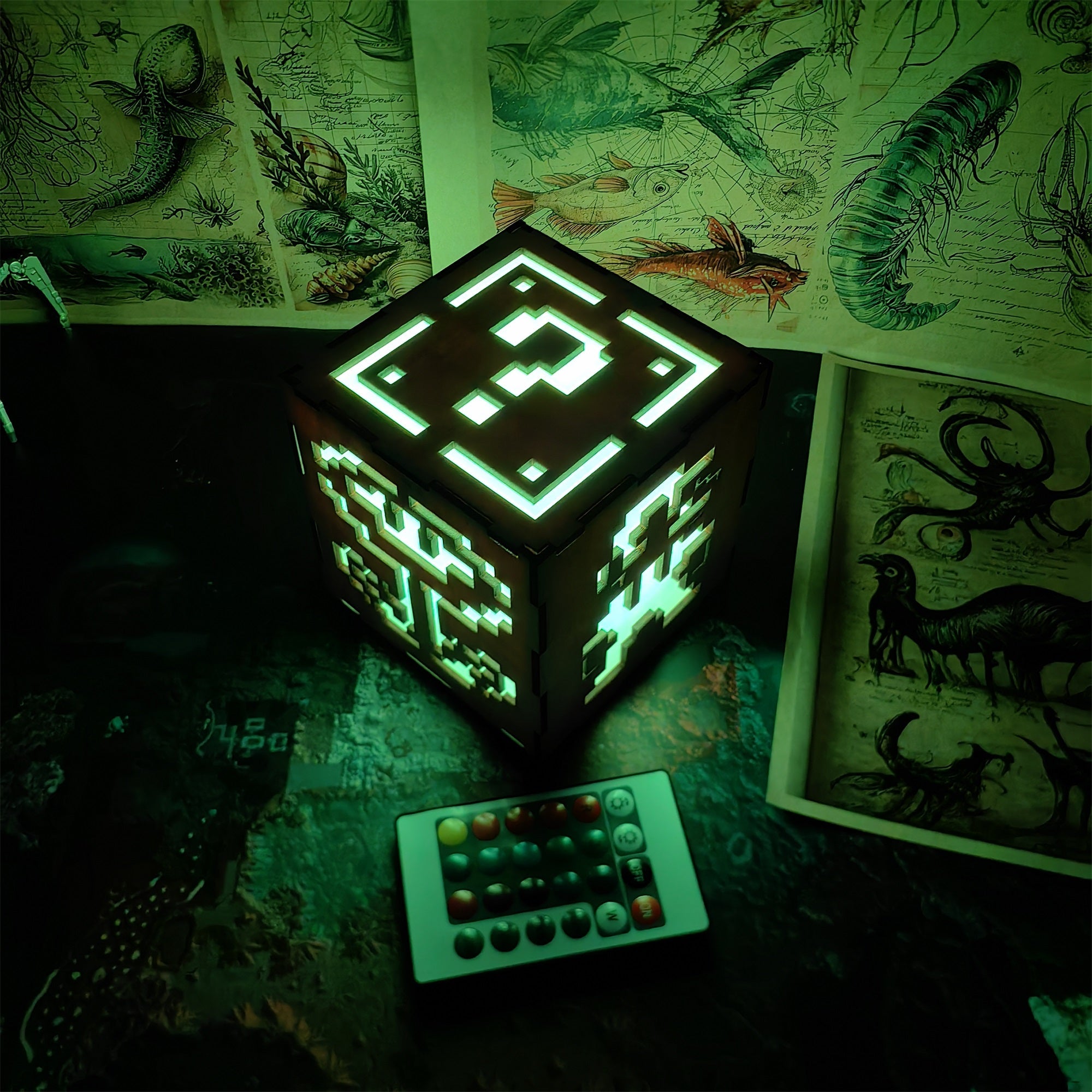 Mario Question Fire Flower Inspired Night Light Room Decor – Leones ...