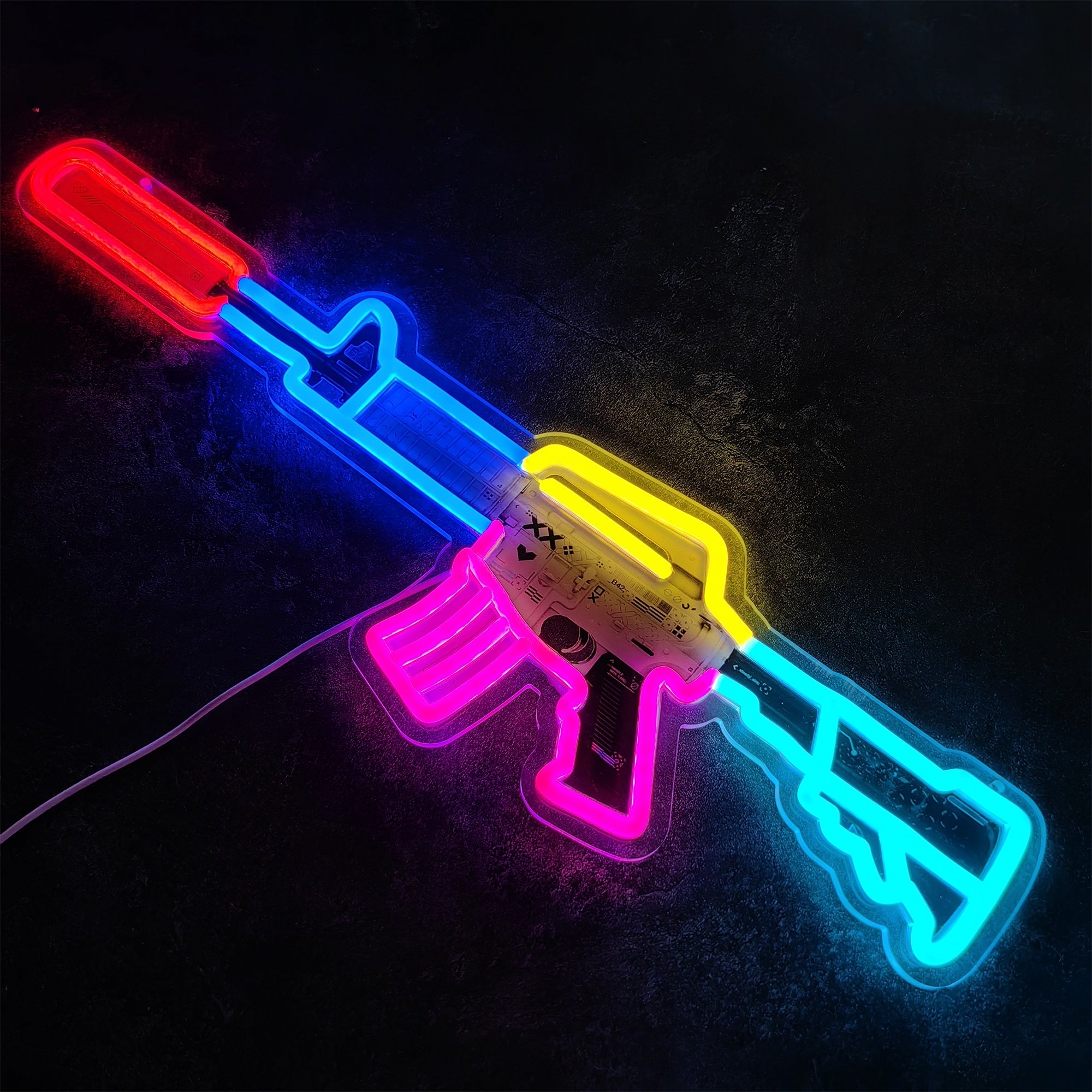 M4A1-S Printstream Rifle Neon Light Wall Decor – Leones Marvelous Items