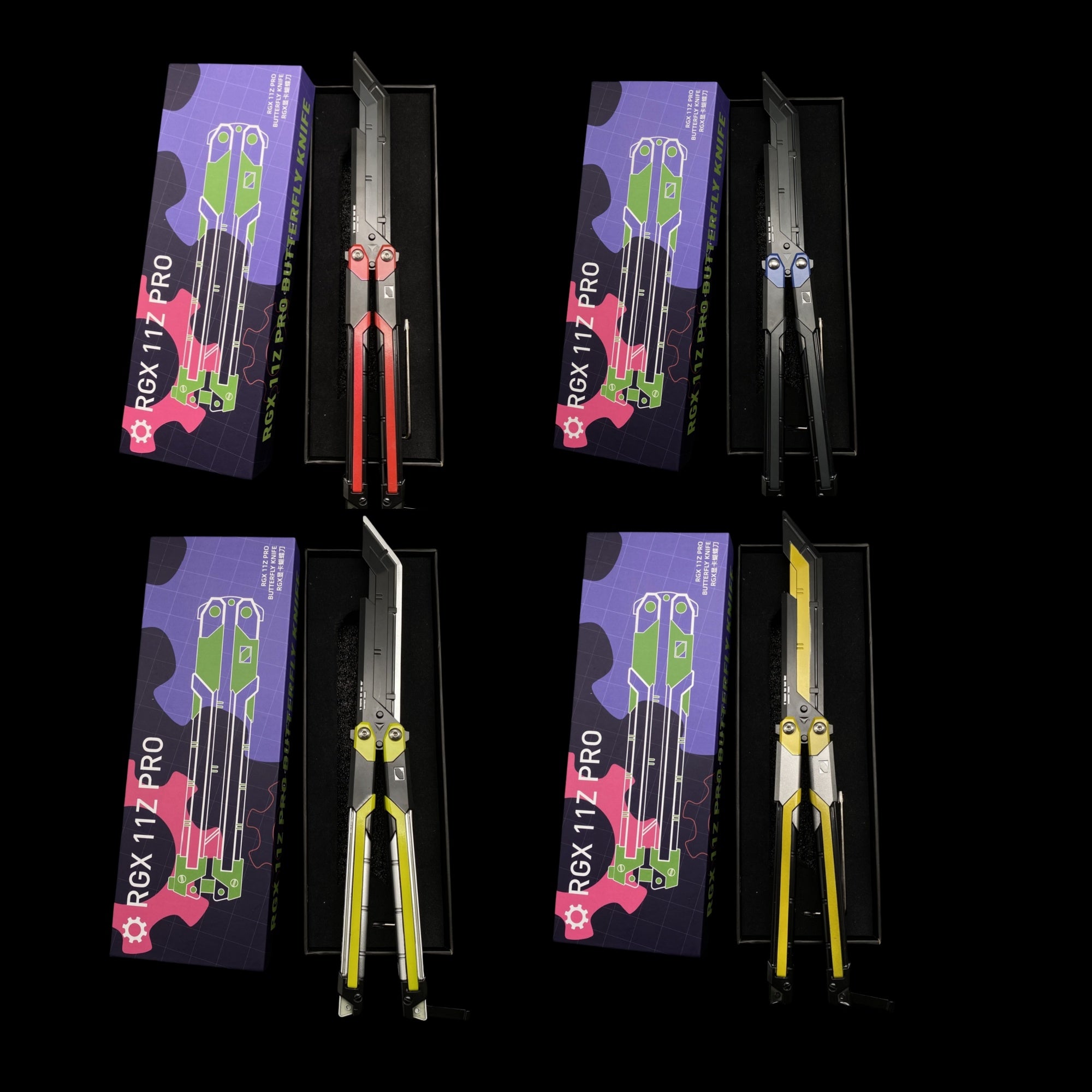RGX Knife Metal Blunt Blade Butterfly Trainer Cosplay Prop Game Replica ...