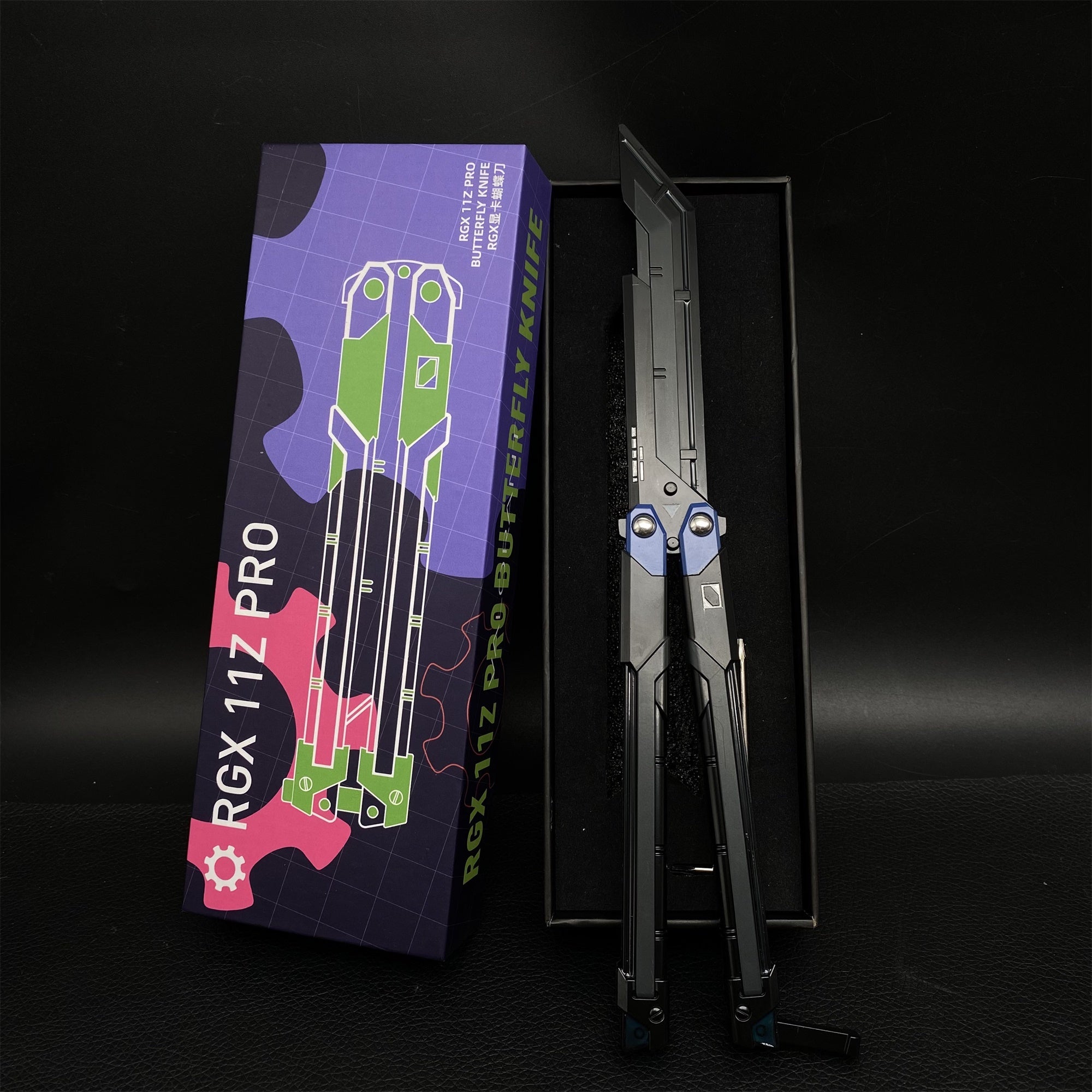 RGX Knife Metal Blunt Blade Butterfly Trainer Cosplay Prop Game Replica ...