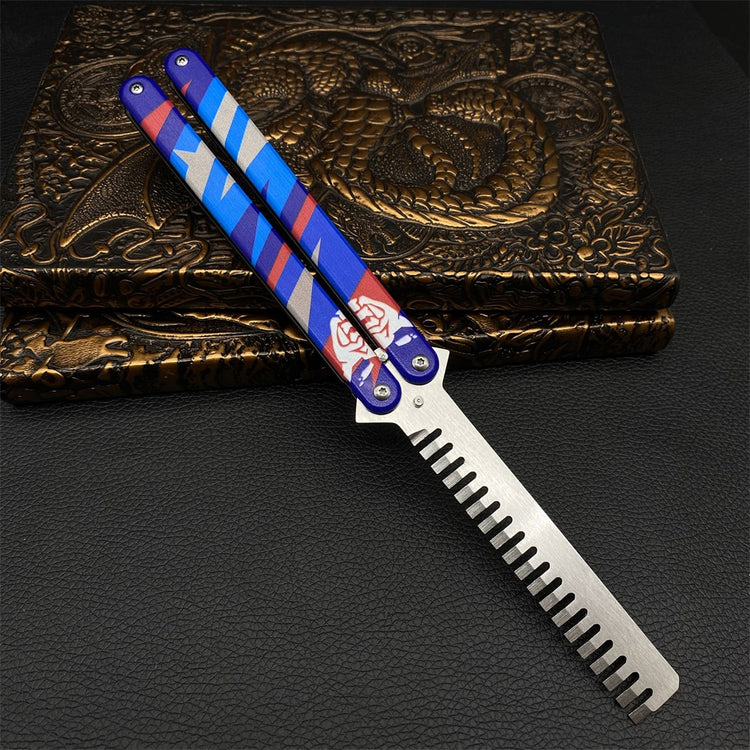 Blunt Blade Stainless Steel Yoru Comb Balisong Butterfly Trainer ...