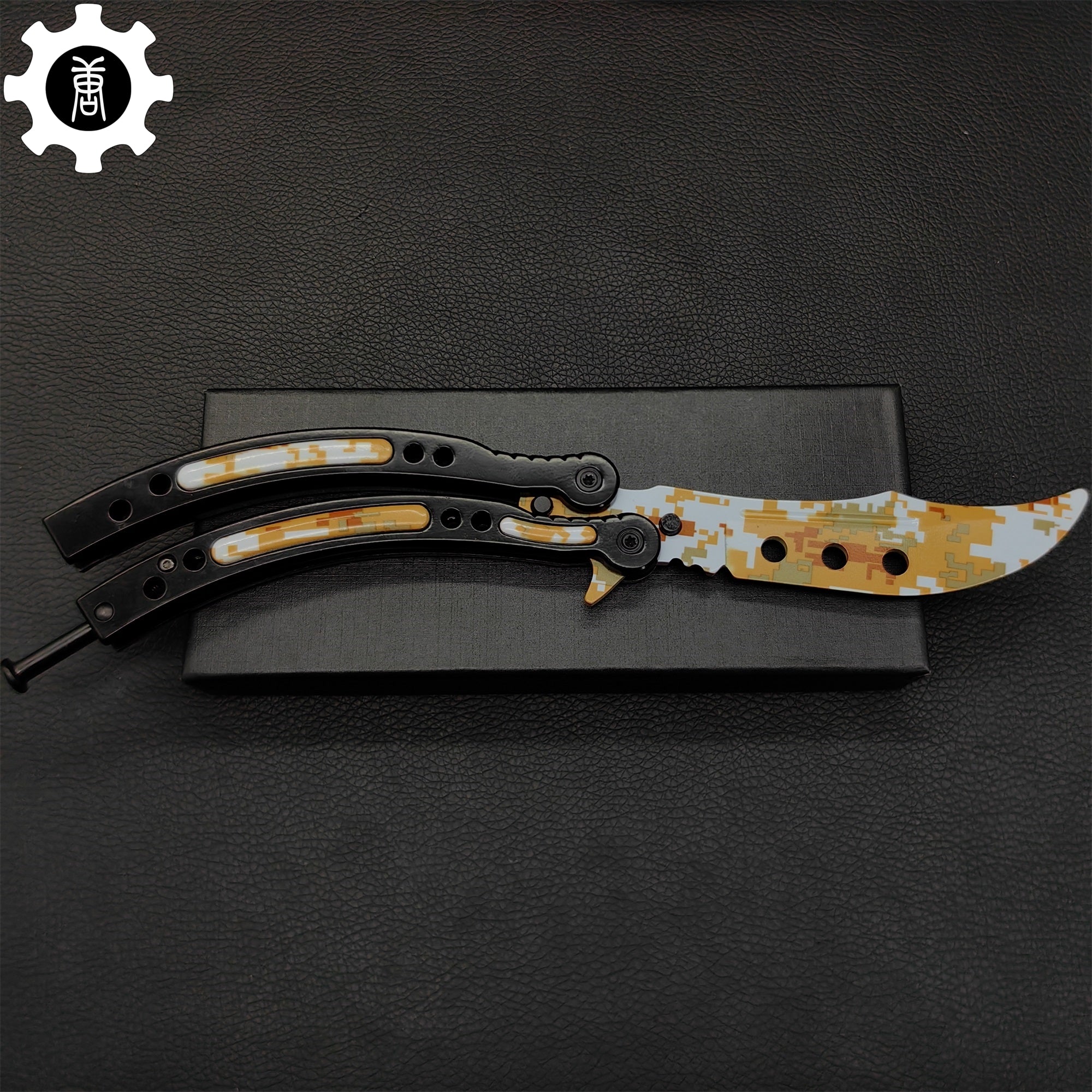 Game Butterfly Knife Desert Camouflage Pattern Metal Balisong – Leones ...