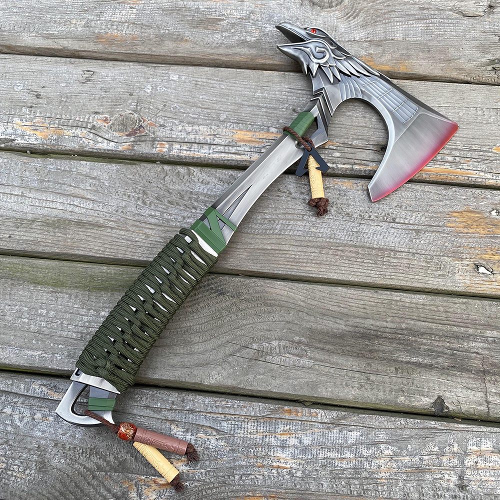 Full-Size New Raven Bite Axe Bloodhound Heirloom 100% Metal With Real ...