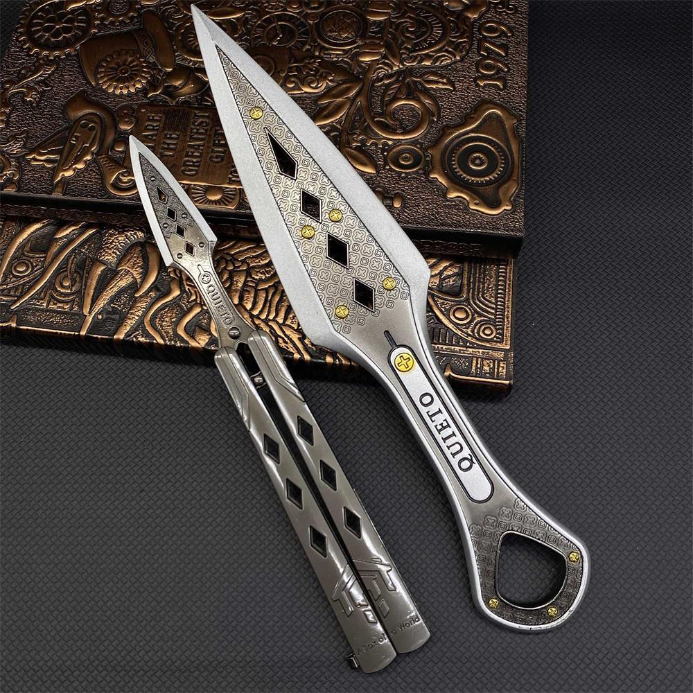 White Wraith Kunai Wraith Blunt Blade Balisong 2 in 1 Pack – Leones ...