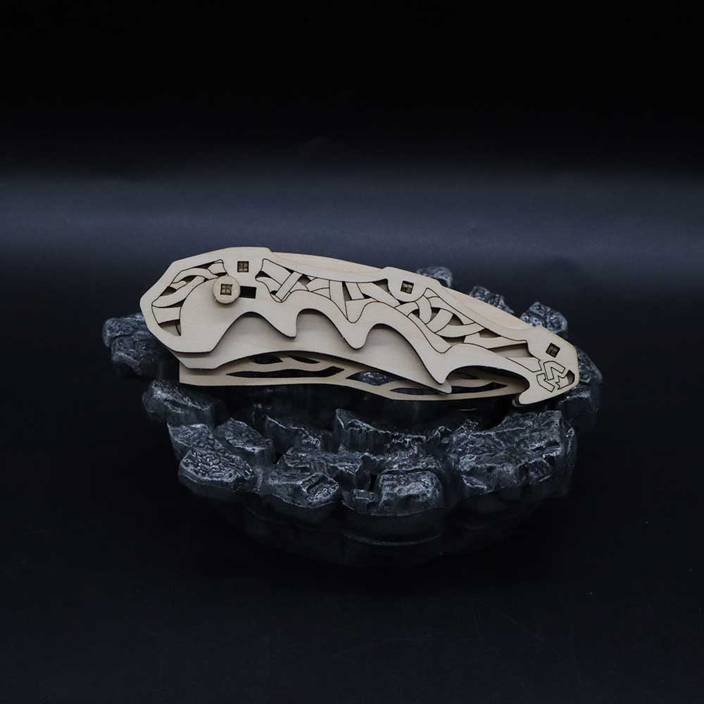 Cool 3D Folding Knife Puzzle Wooden Folding Knife Model Kit Fake Knife ...