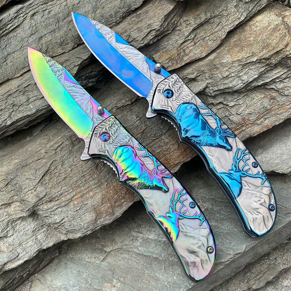 Fantastic Reindeer Folding Knife – Leones Marvelous Items