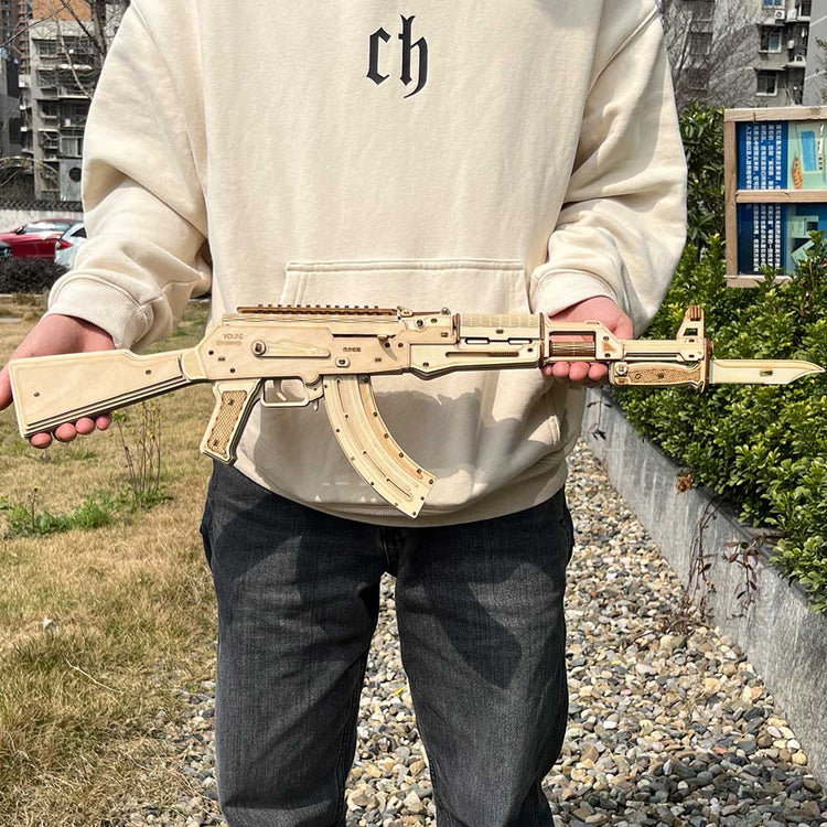 AK47 Wooden Rubber Band Replica Gun Model Kit – Leones Marvelous Items