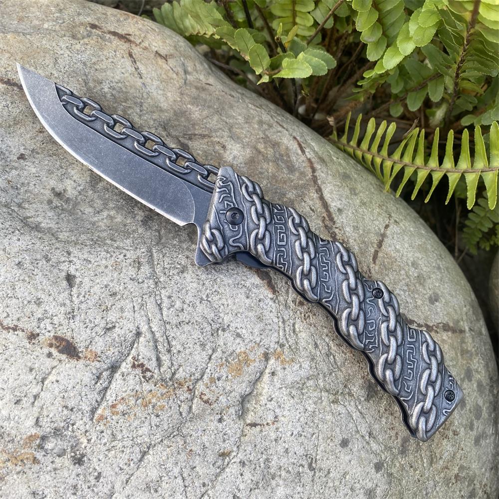 Cool Punk Knife Chain Folding Knife – Leones Marvelous Items